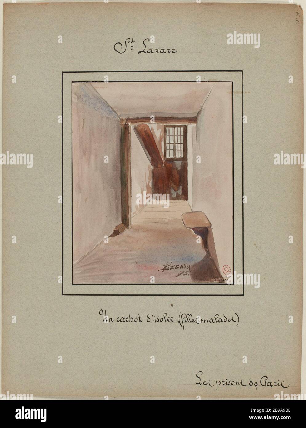 [The prisons of Paris] Prison Saint-Lazare; An isolated cell girls sick ...