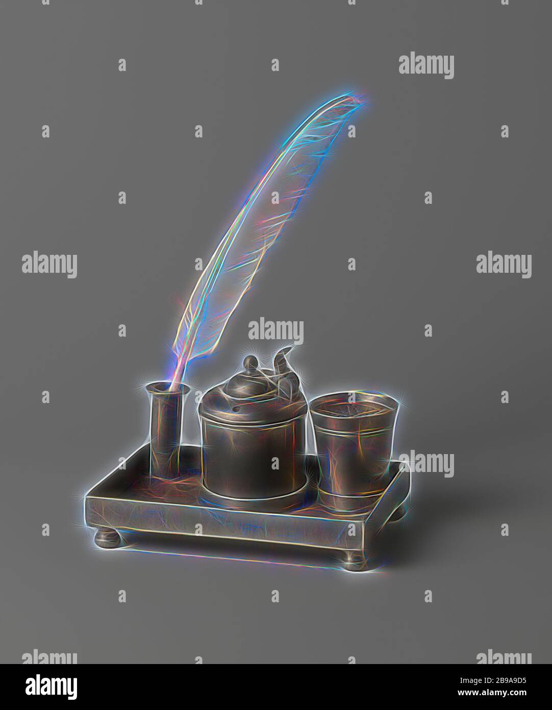 Sand spreader of an ink set of tin with spring, Sand spreader of tin ...