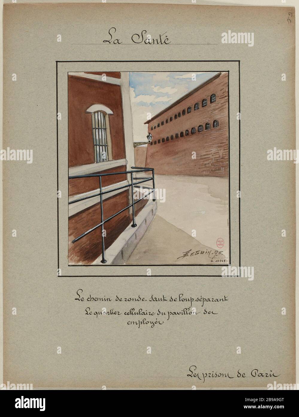 [The prisons of Paris] Prison Health; The walkway between the cell area ...