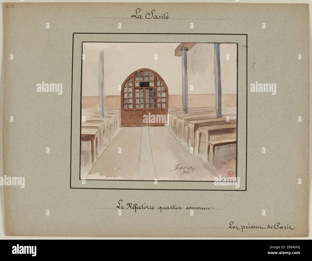 [The prisons of Paris] Prison Health; The refectory, common area Stock ...
