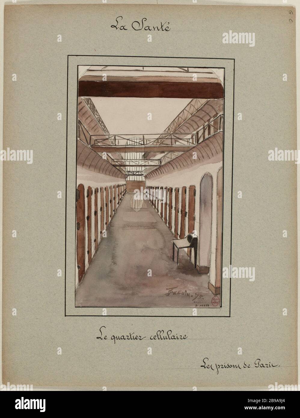 [The prisons of Paris] Prison Health; The cell area Stock Photo - Alamy