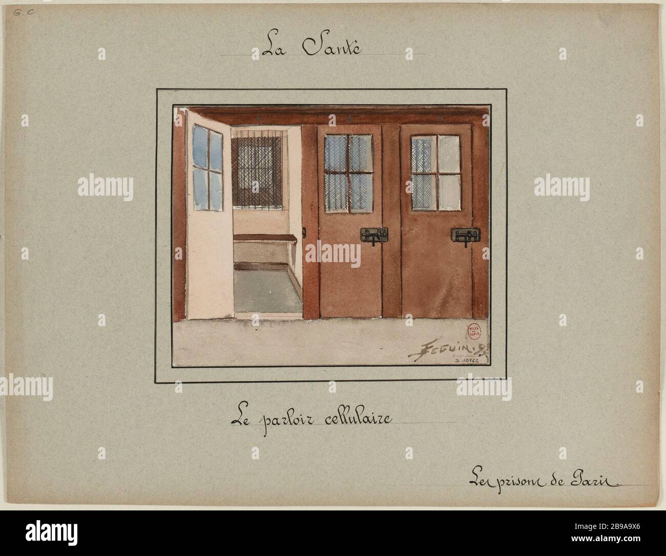 [The prisons of Paris] Prison Health; The cell parlor Stock Photo - Alamy