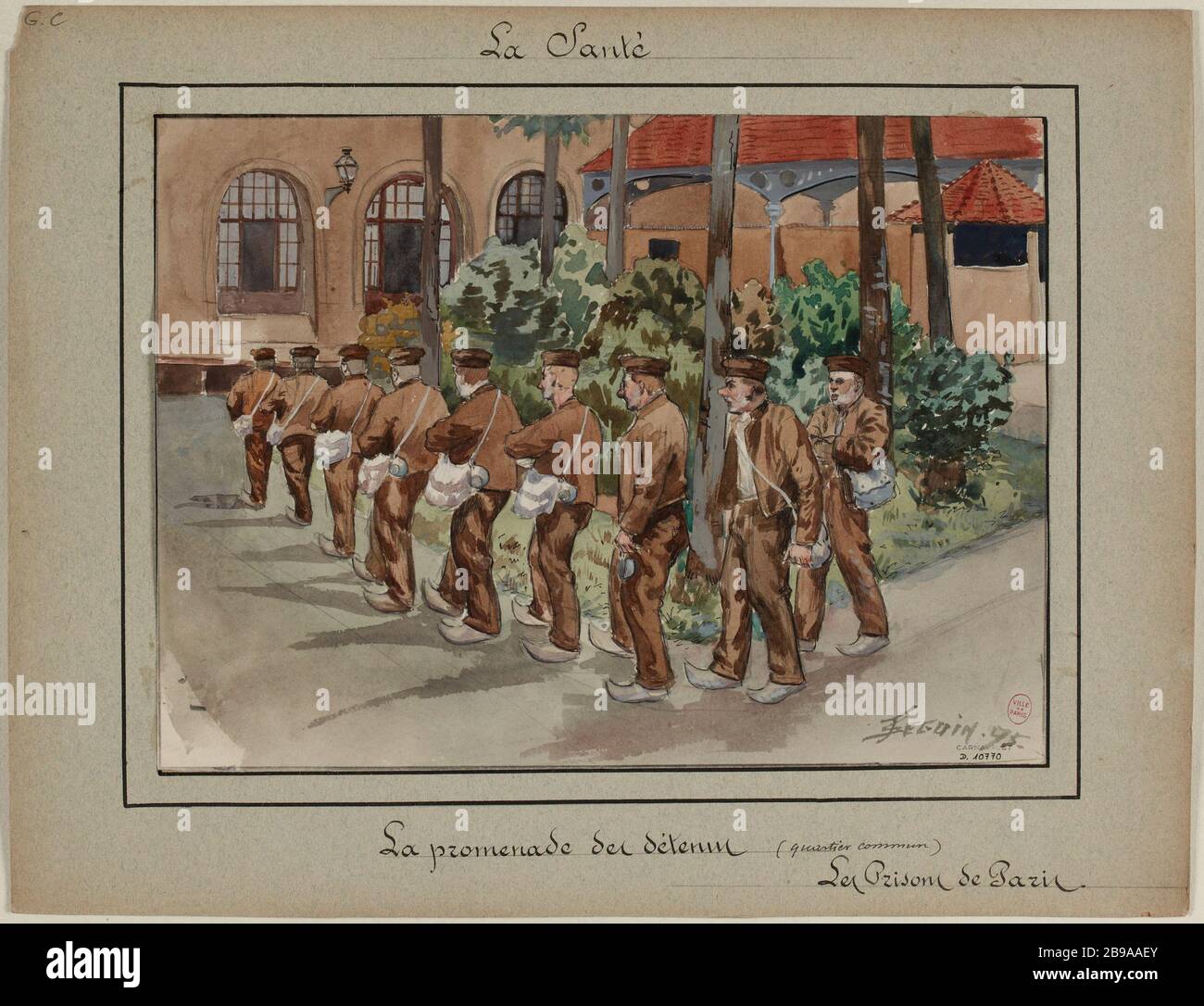 [The prisons of Paris] Prison Health; The walk of prisoners, common ...