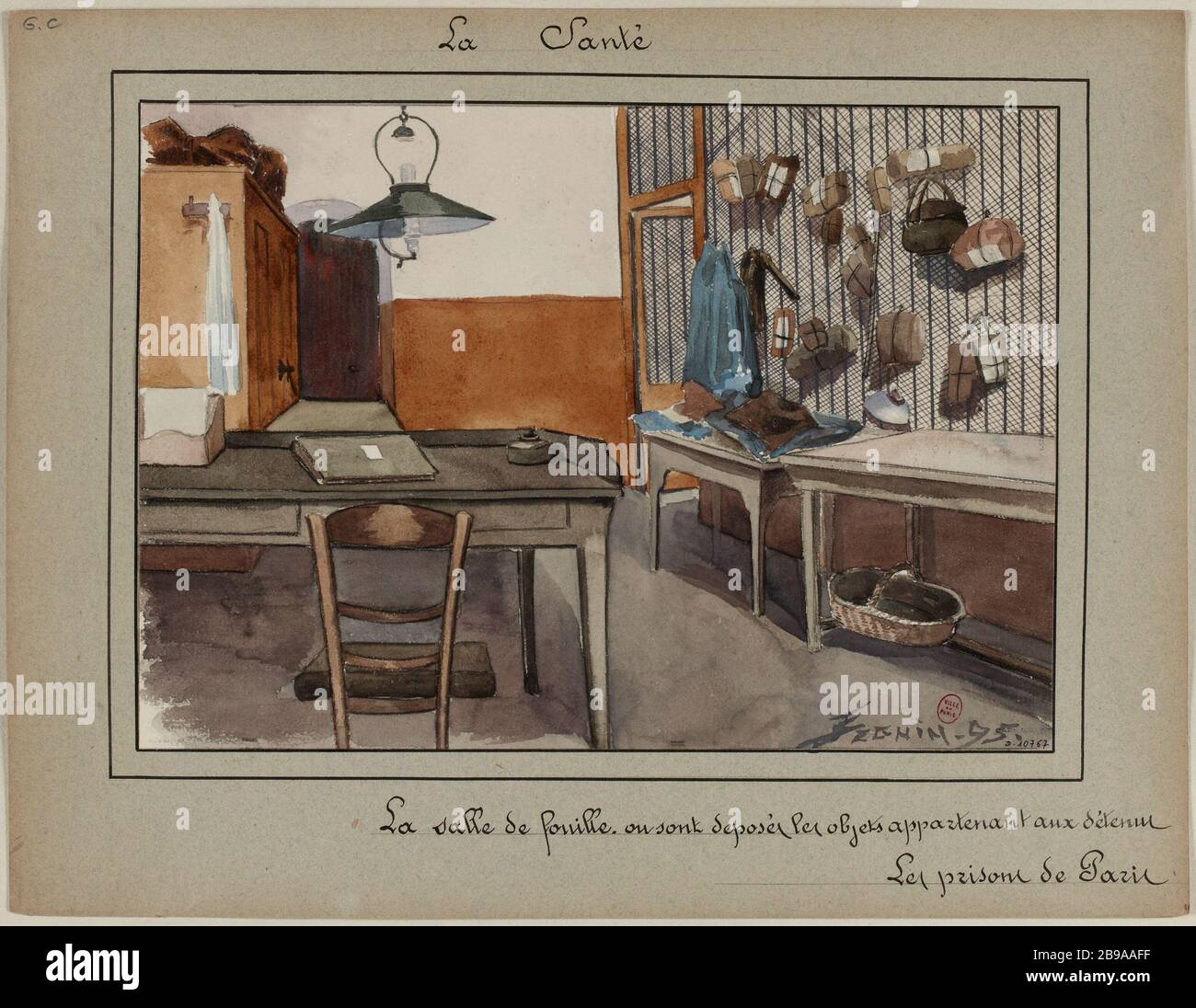 [The prisons of Paris] Prison Health; The search room which holds the ...