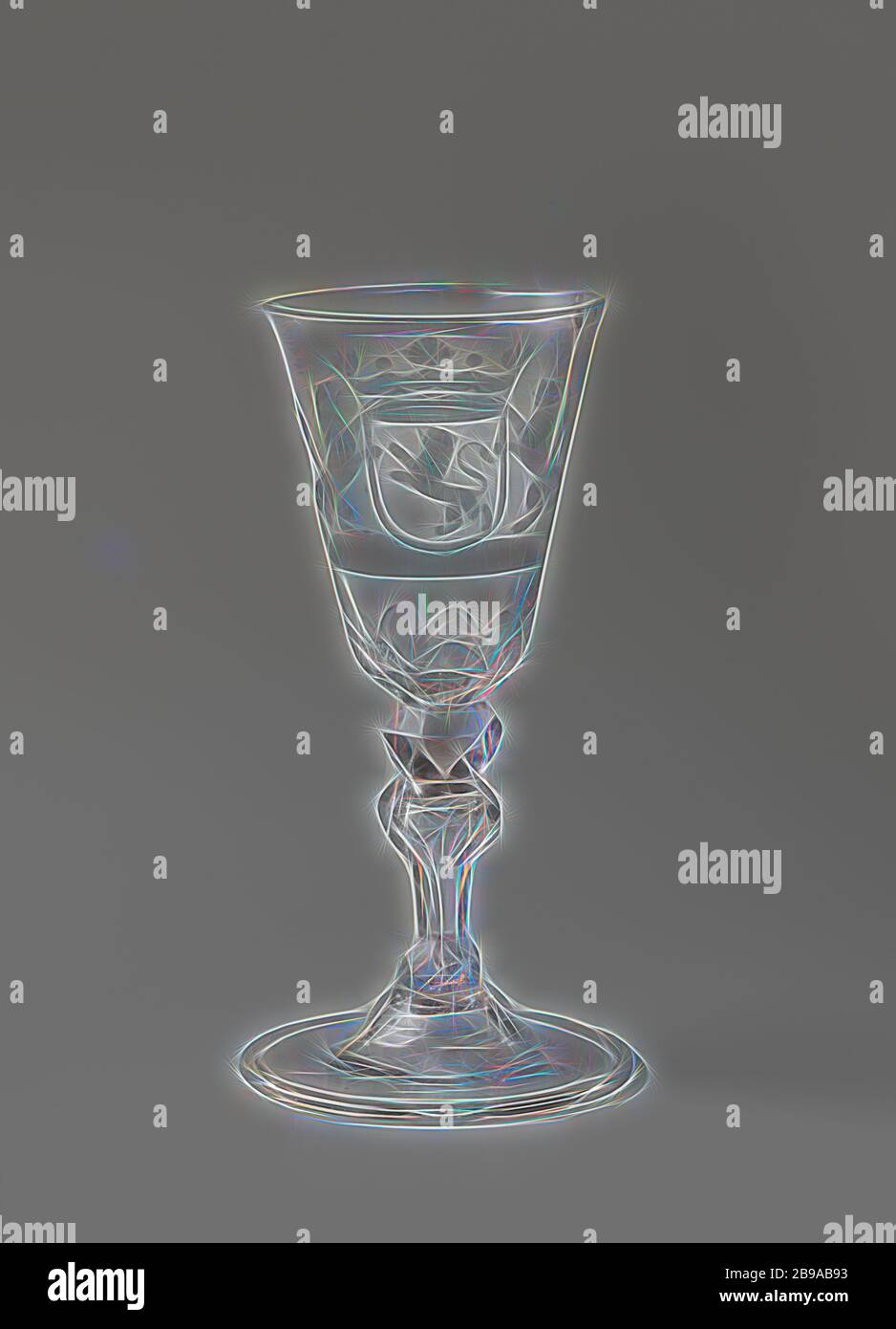 Bokaal with the arms of Holland, Bokaal on polished balustrade. On the ...