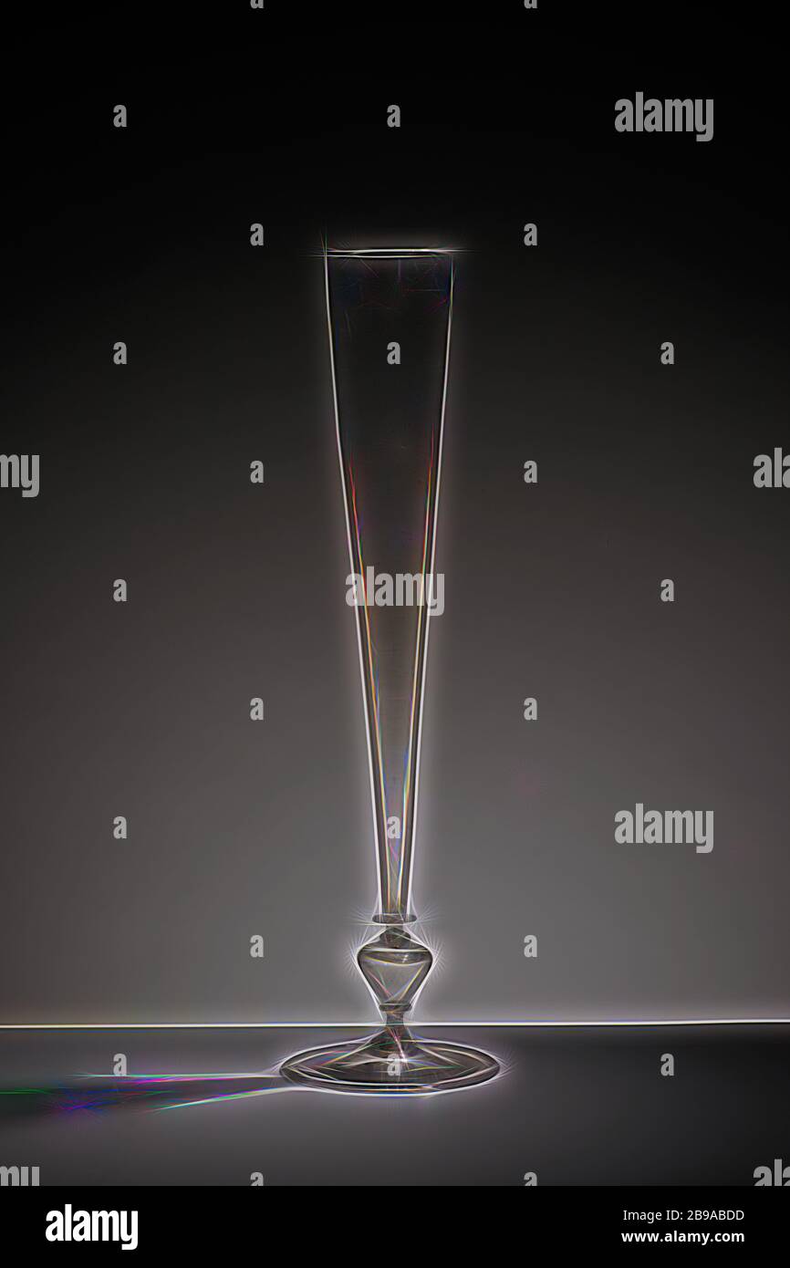 Flute glass, Flute glass on flat foot with folded edge. The trunk built ...
