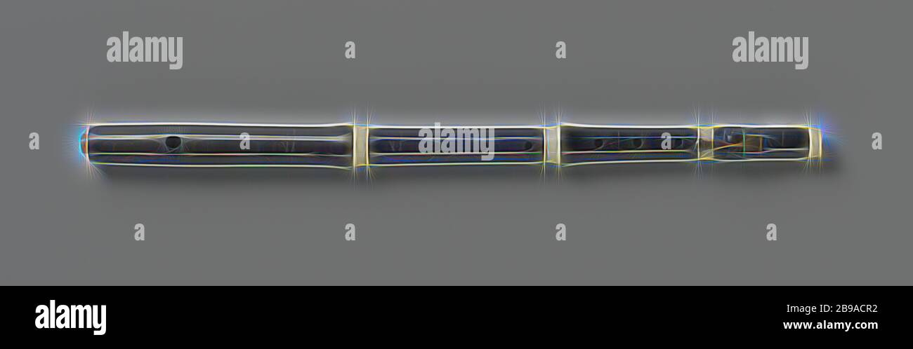 Flute, ebony flute with ivory and a flap. Marked: Imandt Rotterdam ...
