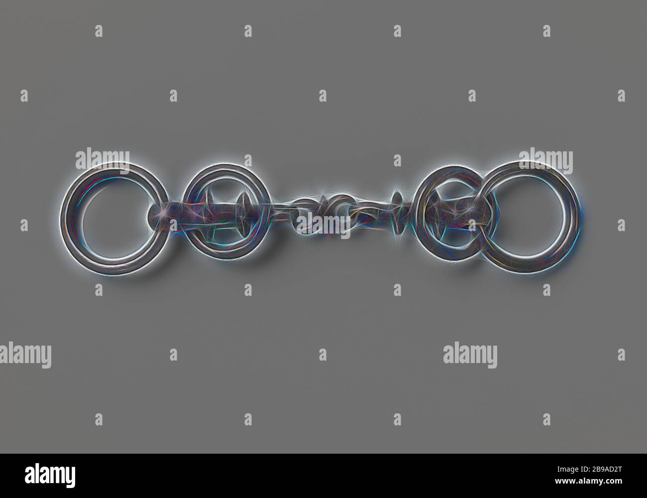 Forged iron bar or horse bit, A forged iron bit, consisting of two bars ...