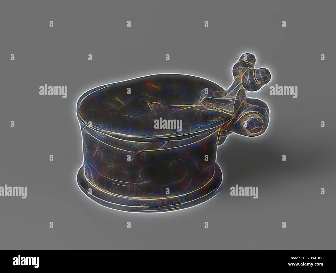 Salt barrel made of tin with a pilgrimage bottom, Tin salt barrel. The ...