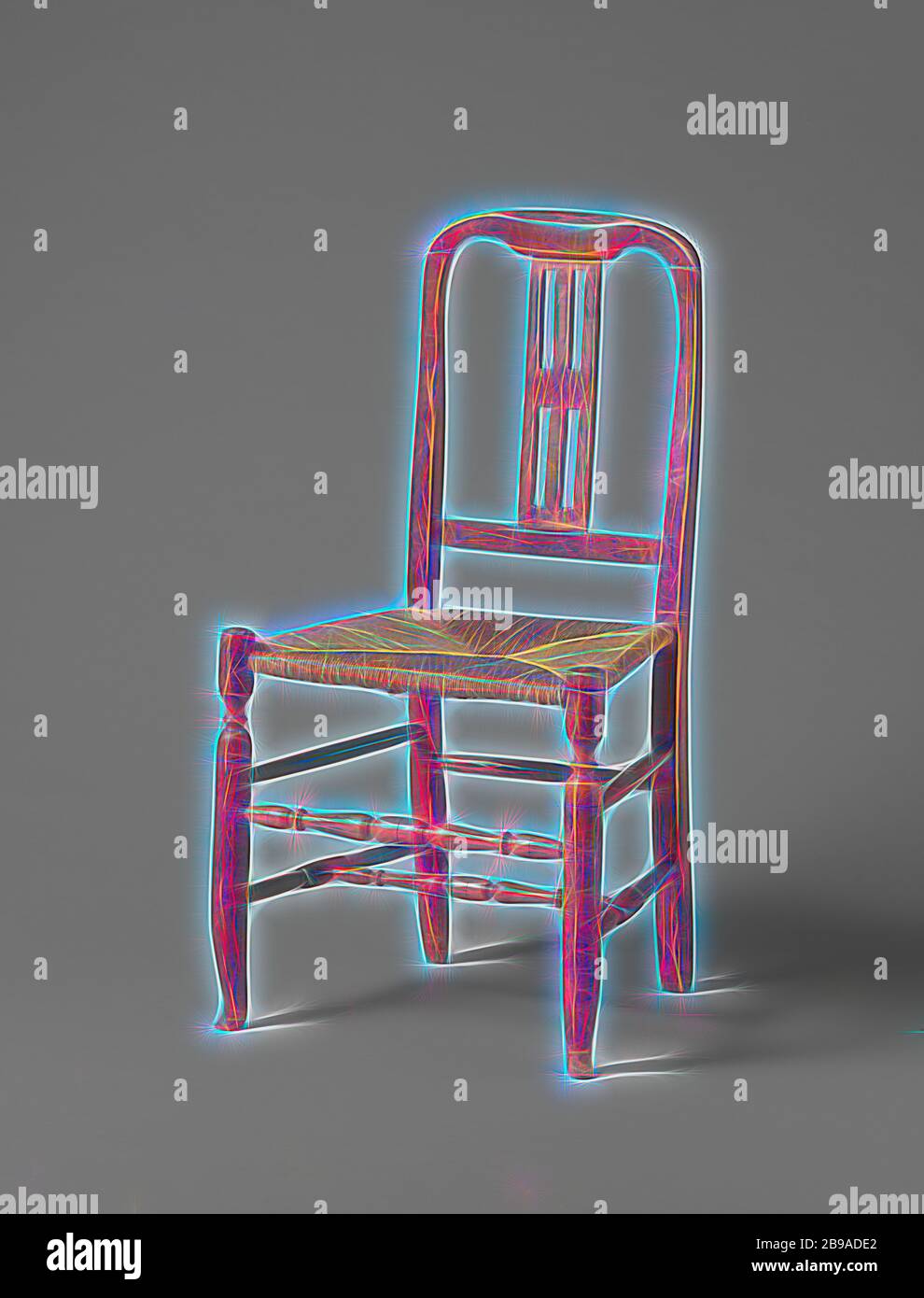 Chair with matt seat, slightly hollowed back and curved top, Chair made ...