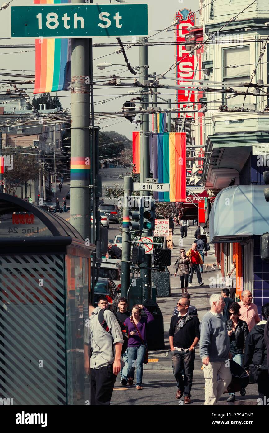 Everyday life in the Castro neighborhood, San Francisco, California ...