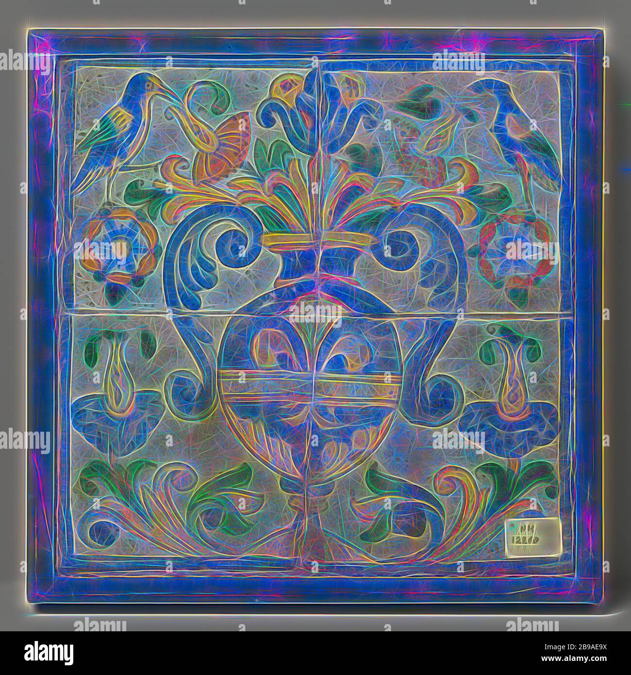 Tile tableau of four tiles, Tile tableau of 4 tiles (2 x 2) together ...