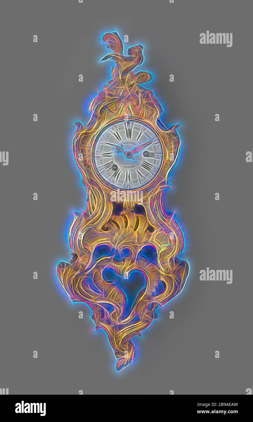 Console clock of gilt and hammered bronze, Pendulum of the console ...