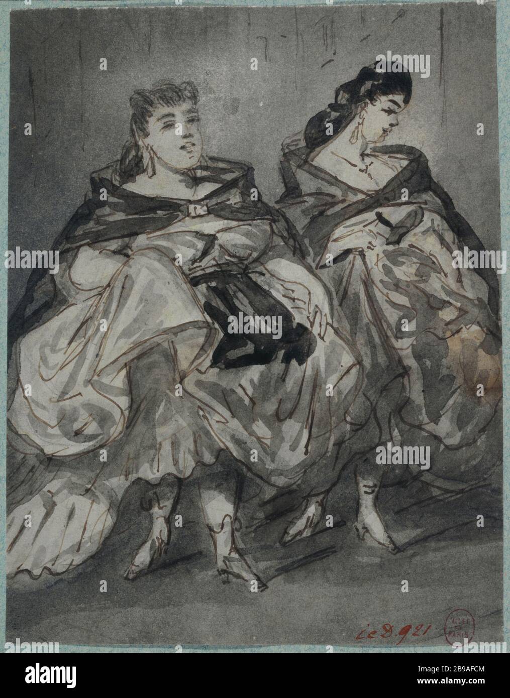 Study 2 women Length, tucked dress Constantin Ernest Adolphe Hyacinthe ...