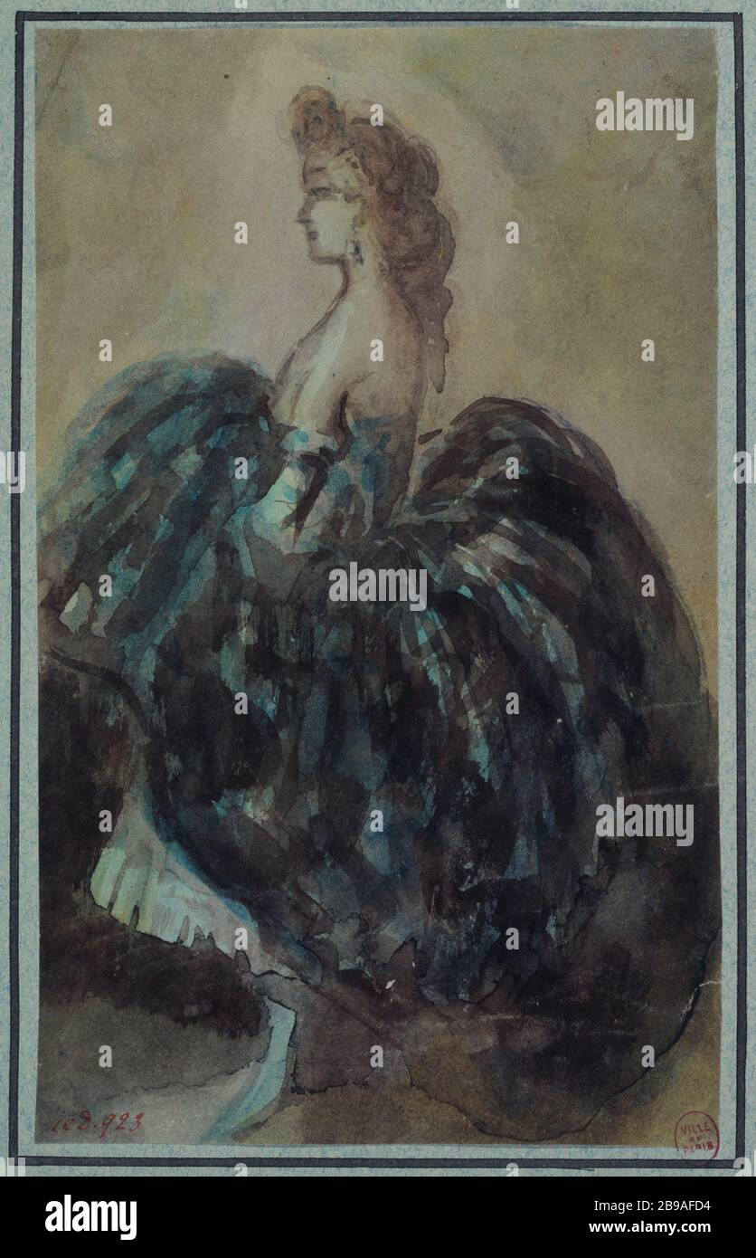 Femme debout de profil en robe hi-res stock photography and images - Alamy