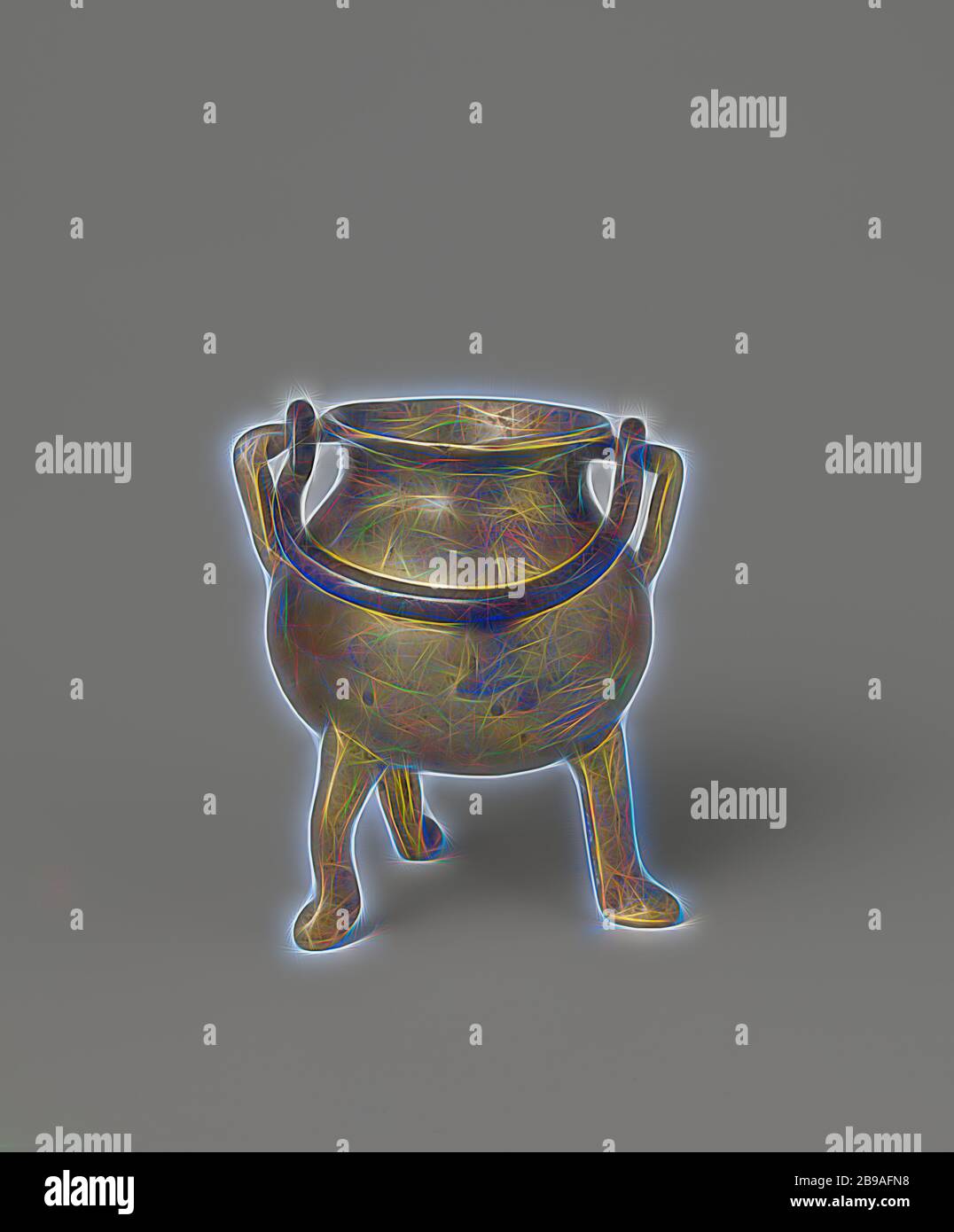 Cooking pot, The grape is cast in two halves. The two ears are in the ...
