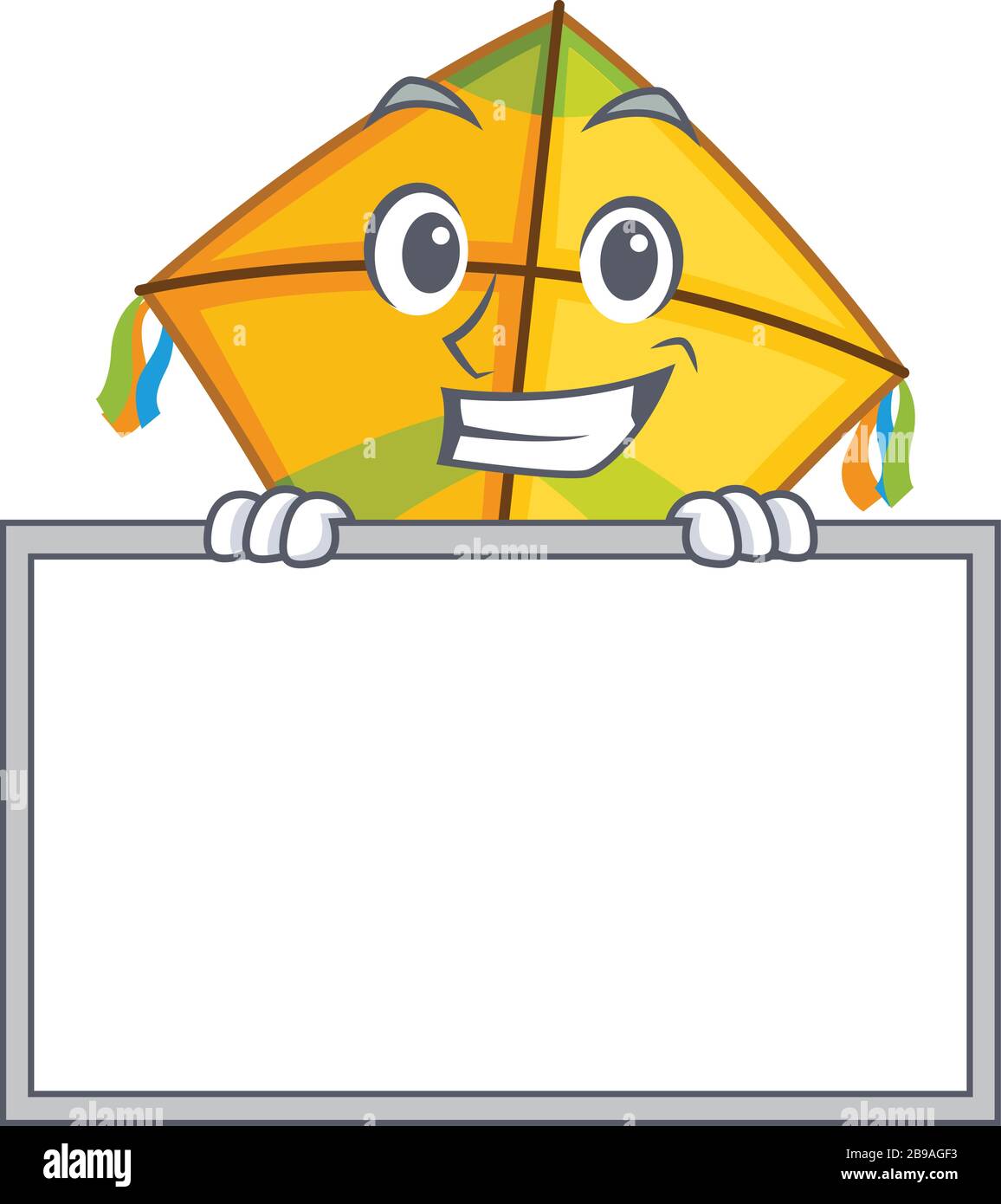 Smiley kite cartoon character style bring board Stock Vector Image ...