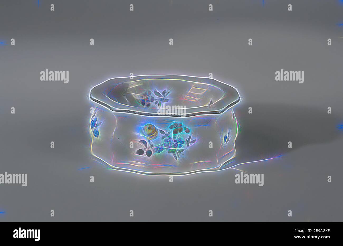 Salt vessel, multicolored painted with flowers, Cylindrical salt vessel ...