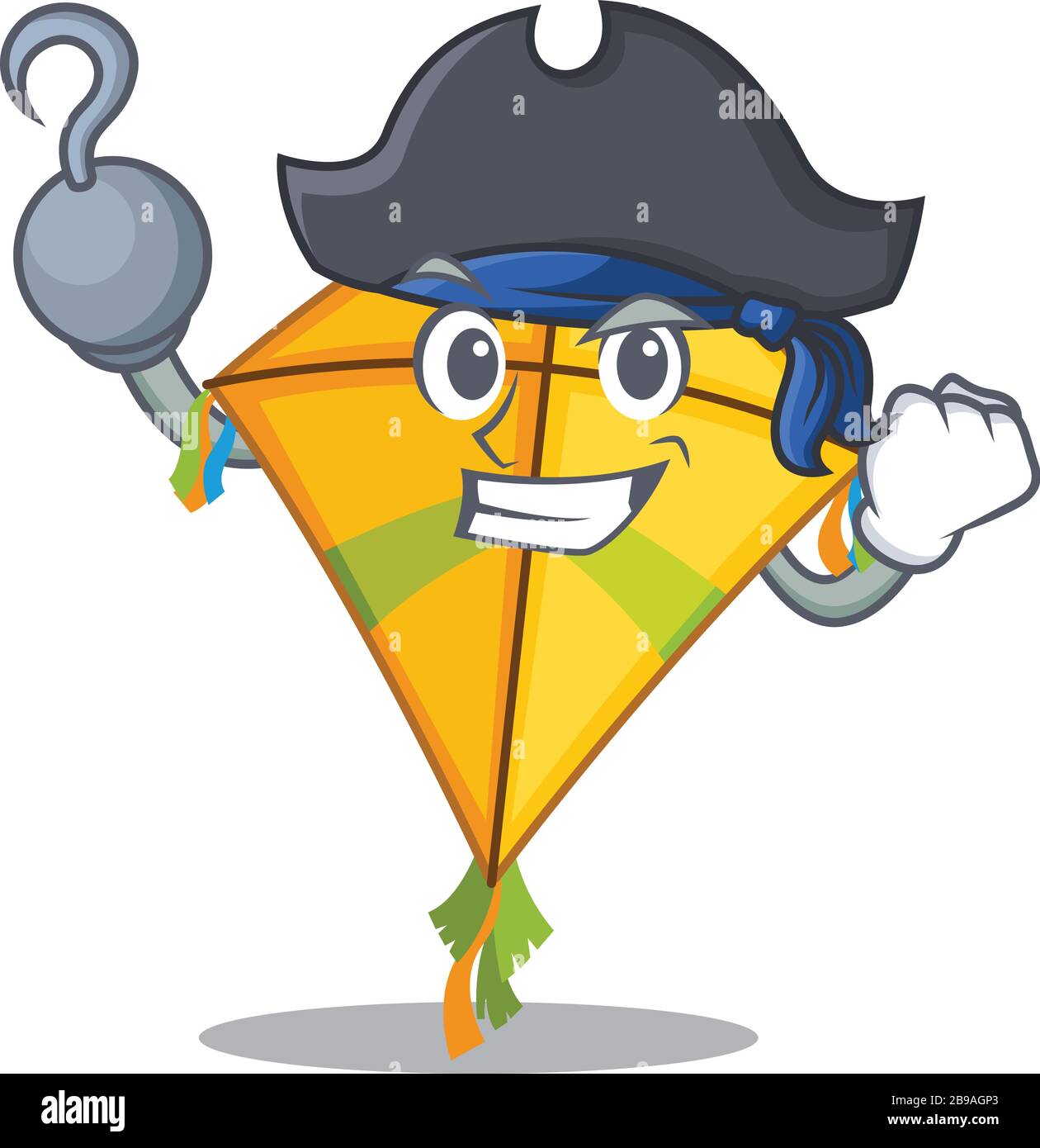 Cool kite in one hand Pirate cartoon design style with hat Stock Vector ...