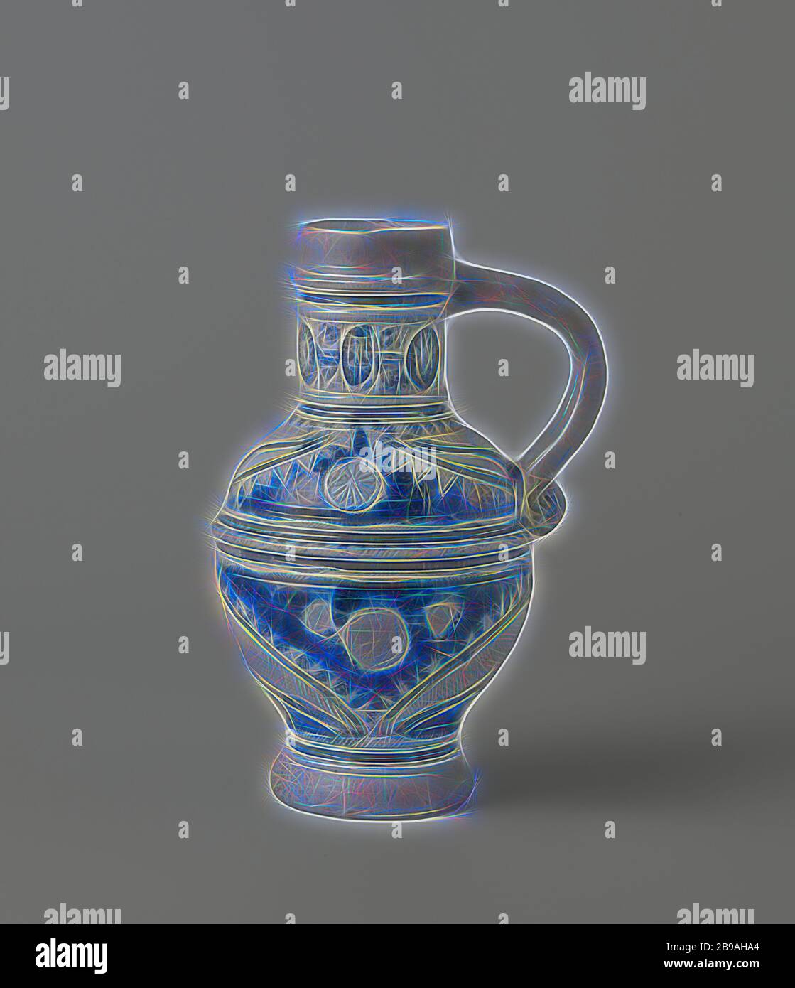 Jug with roundels, chip carving and medallions, Jar of stoneware on ...