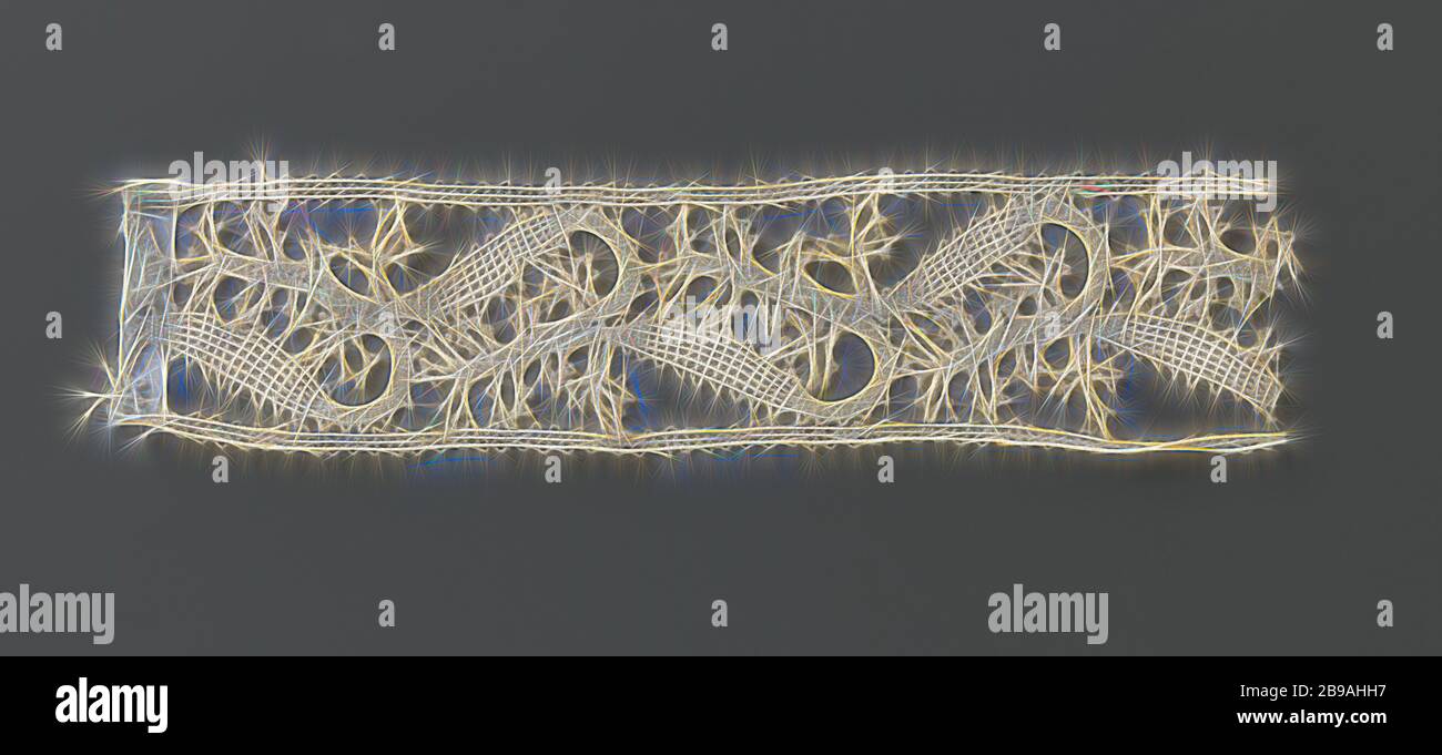 Bobbin lace insert with tilted U-shaped motifs, Natural Italian Bobbin ...