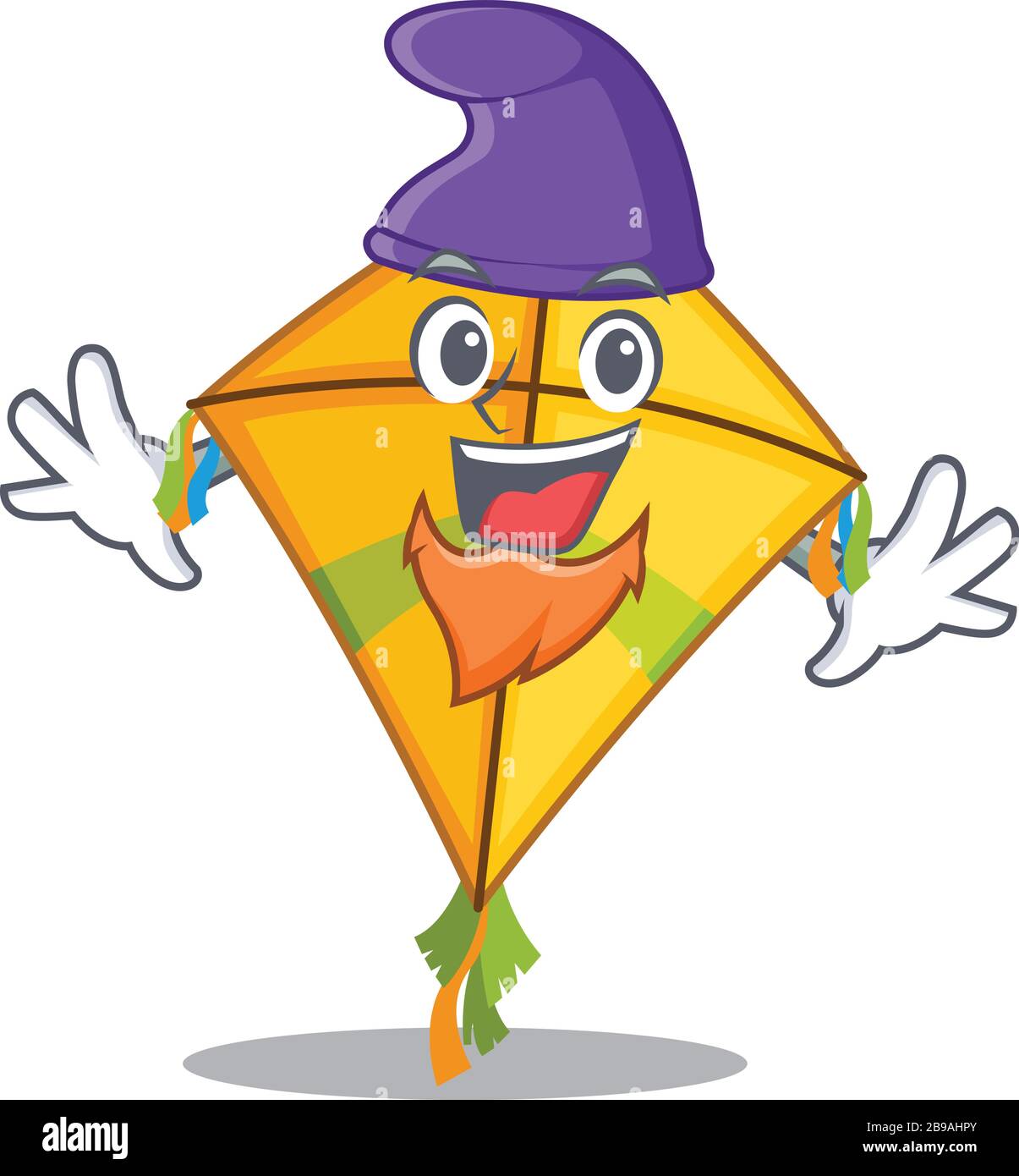 Cute and funny kite cartoon character dressed as an Elf Stock Vector ...