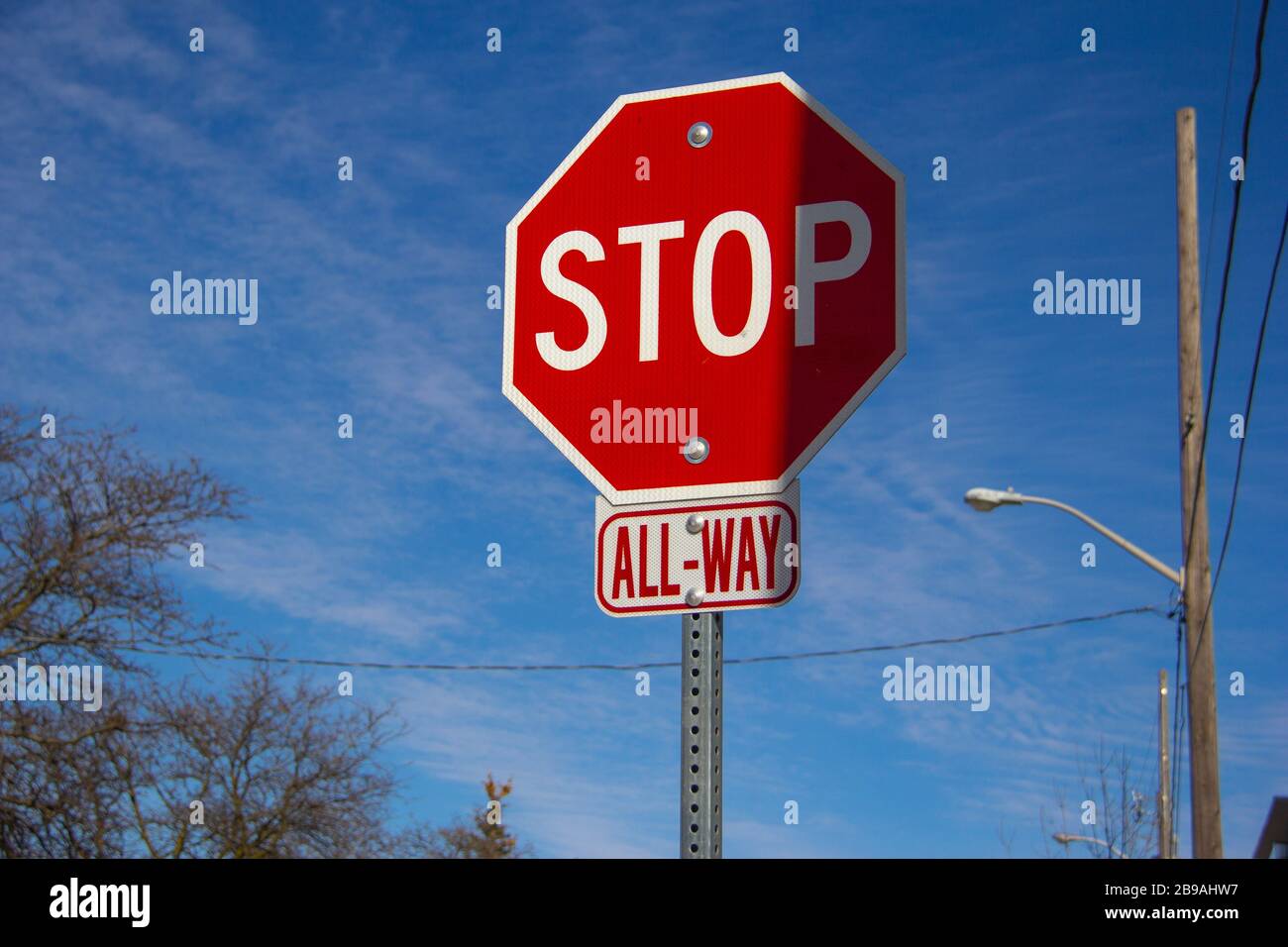 Red stop sign Stock Photo - Alamy