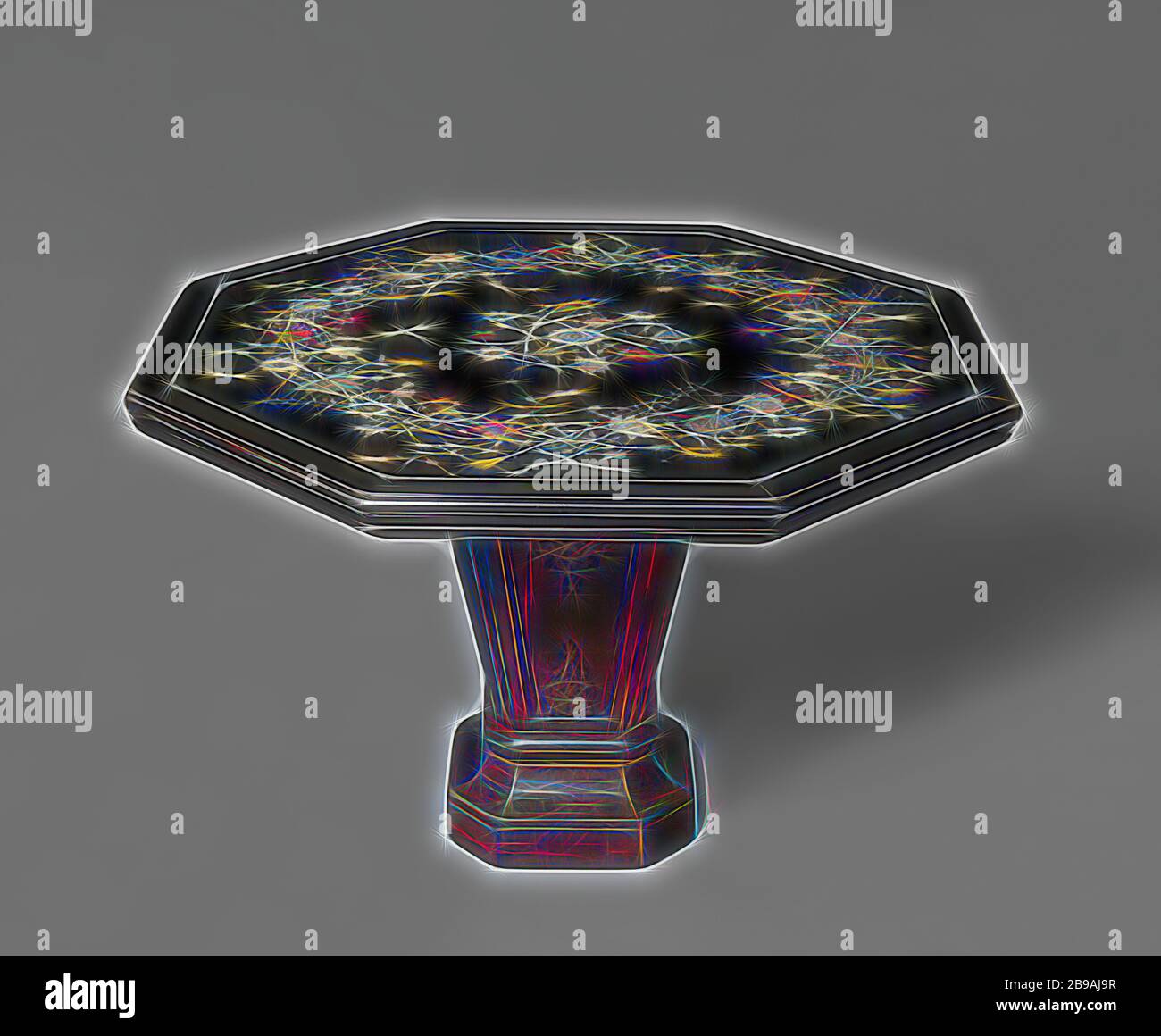 Tabletop Tabletop with inlaid representation of flowers and insects ...