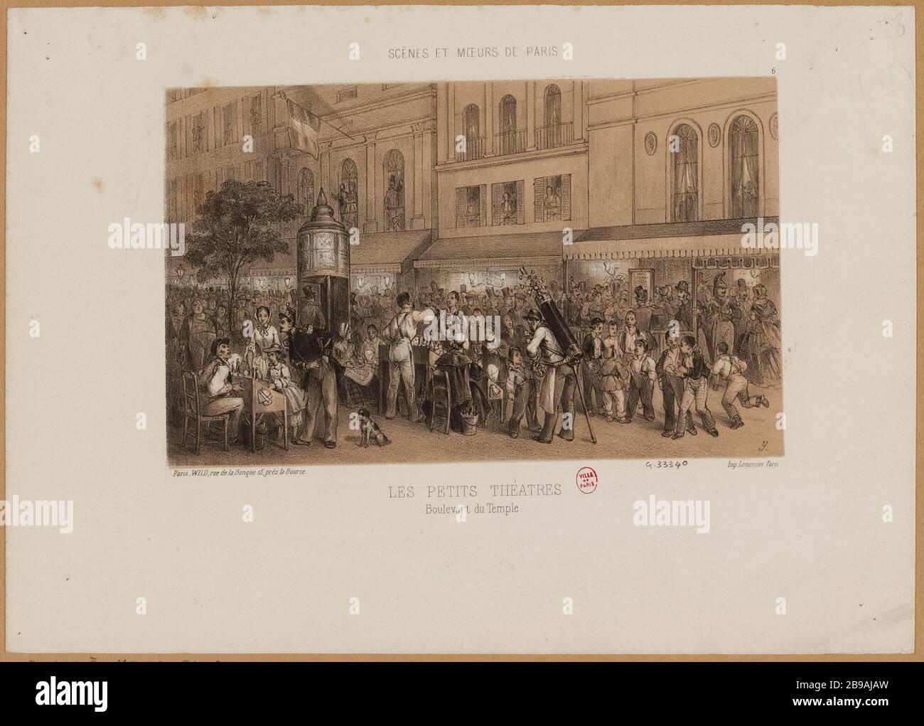 Scenes and customs of Paris. Small theaters, Boulevard du Temple Stock ...