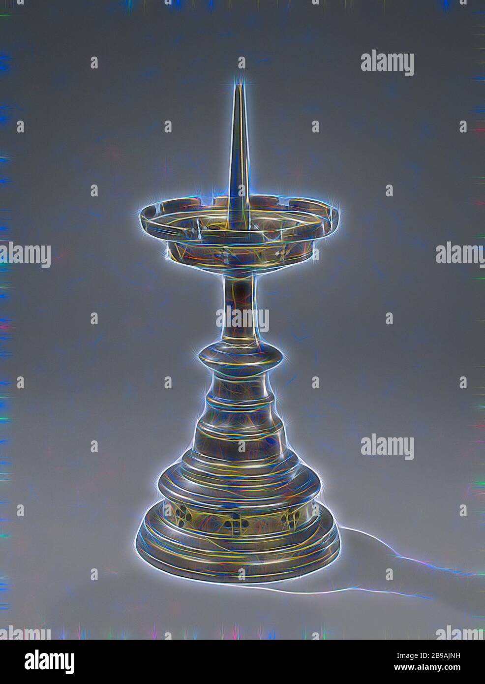 Candlestick with profiled foot and stem with a candle pin. The object ...