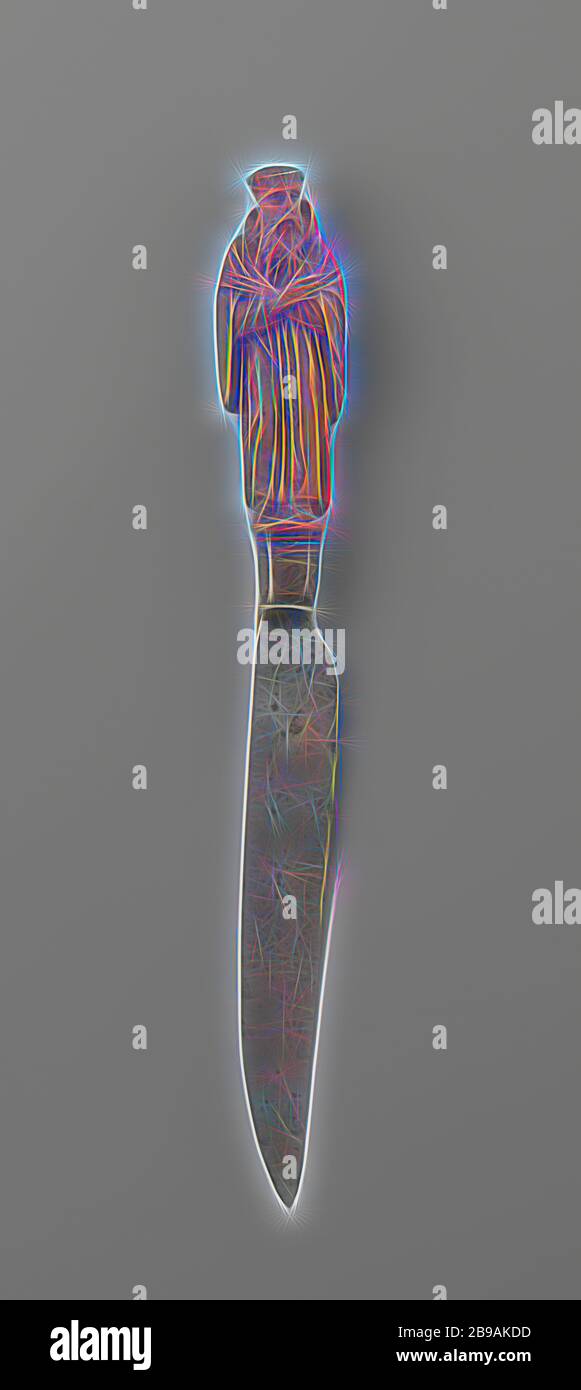 Knife with a monk-shaped handle, The bearded monk holds his arms ...