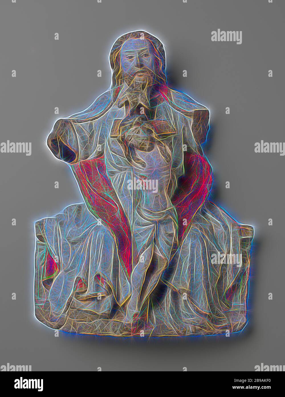 The Mercy Seat, God the father sits frontally on a couch with the ...