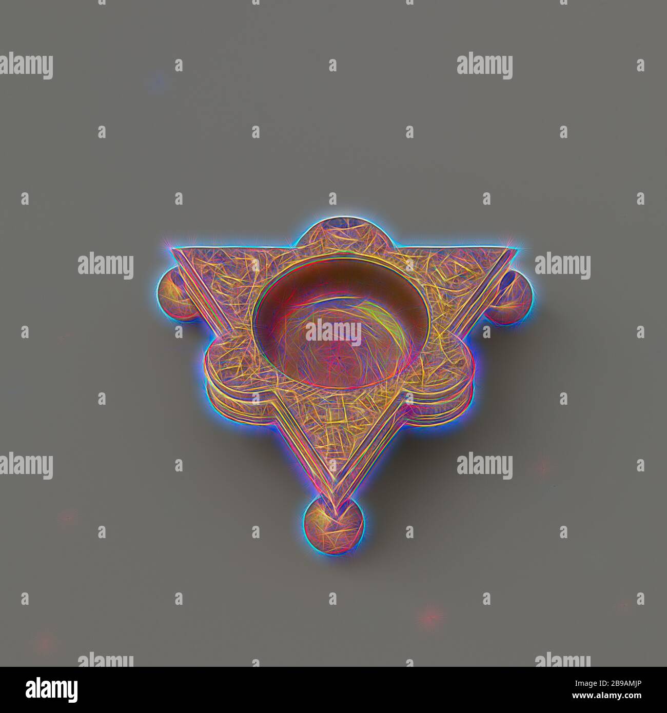Galvanoplastic reproduction of a triangular salt vessel on three globe ...