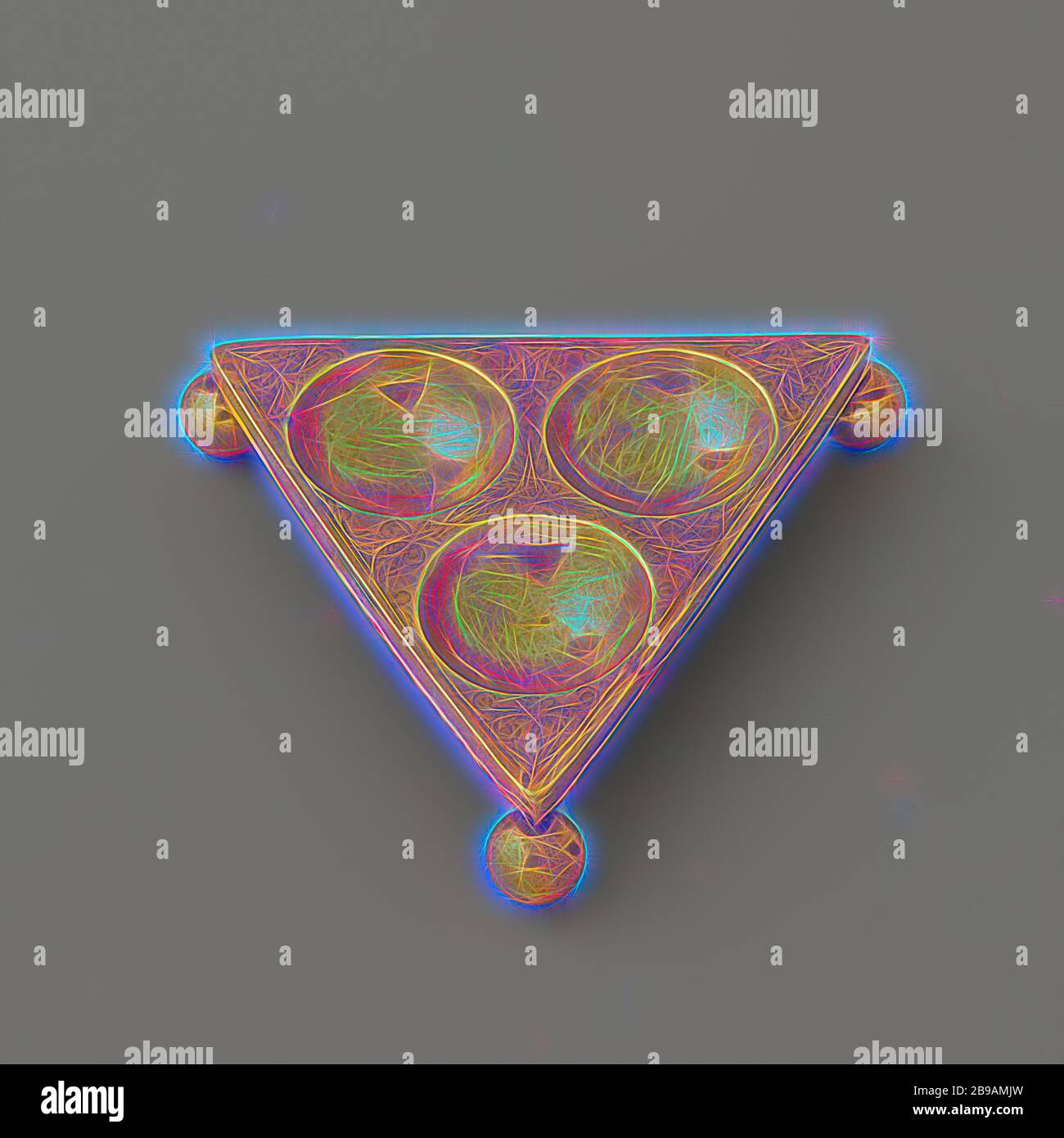 Galvanoplastic reproduction of a triangular salt vessel on ball legs ...