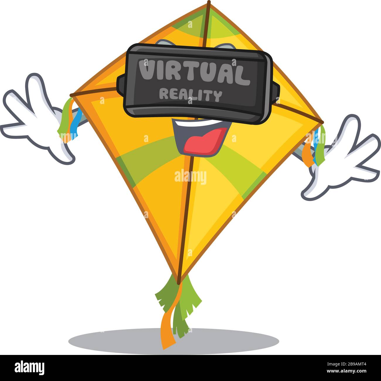 A picture of kite character with Virtual reality headset Stock Vector ...