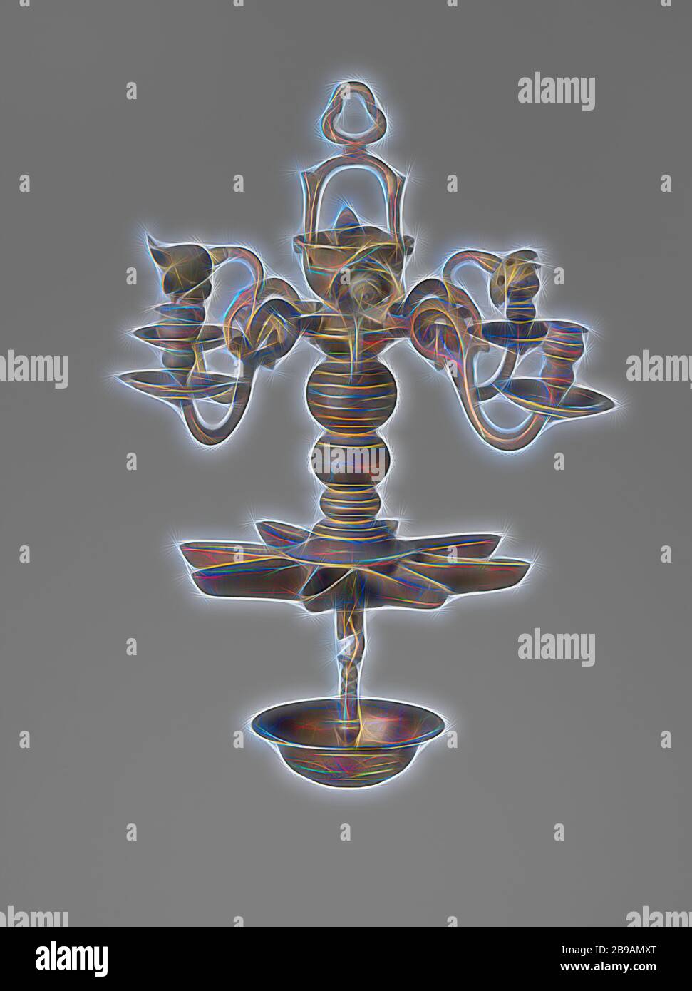 Sabbath lamp, The object consists of the following cast parts: the ...