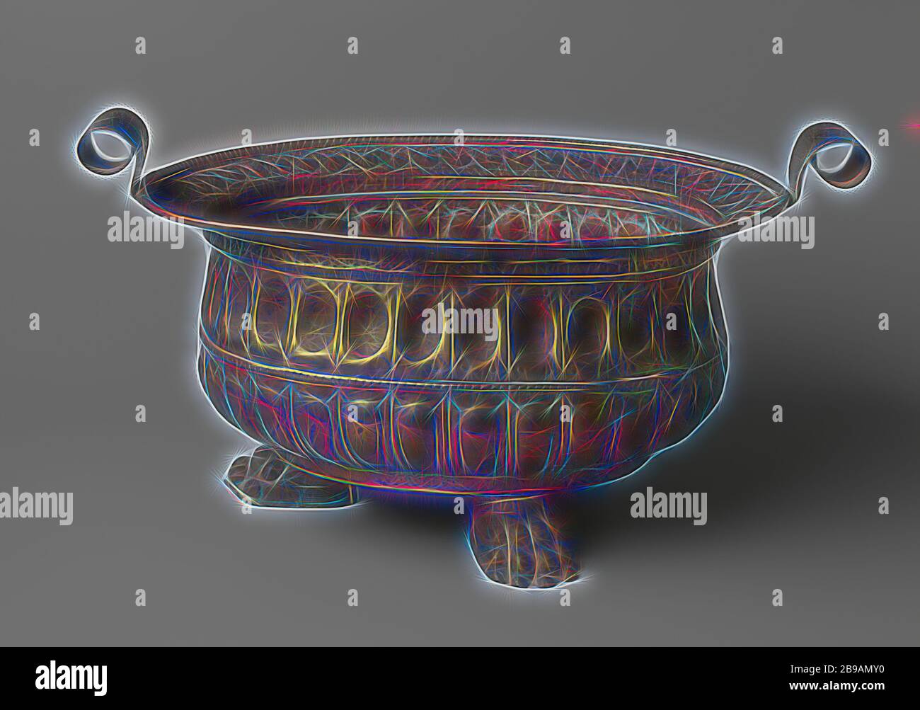 Cooling vessel with a godron frame and a hollow egg frame, on three ...