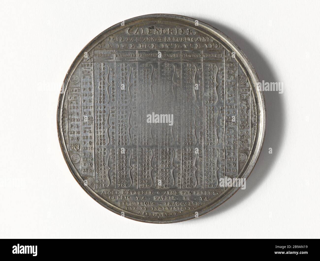 CALENDAR FOR THE YEAR III 1794 Jean-Théodore Maurisset (1768-1825 ...