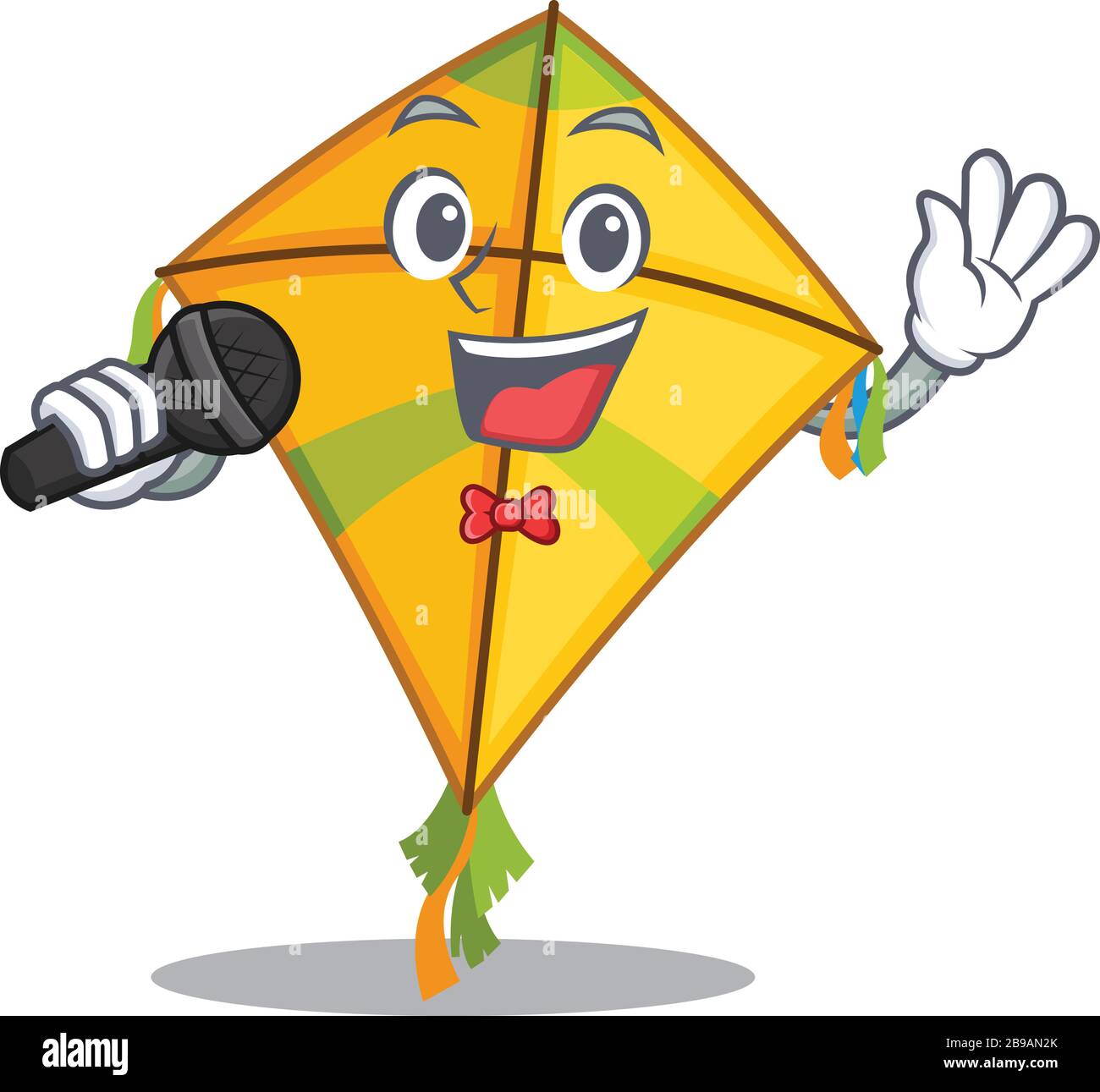 Cute kite sings a song with a microphone Stock Vector Image & Art - Alamy