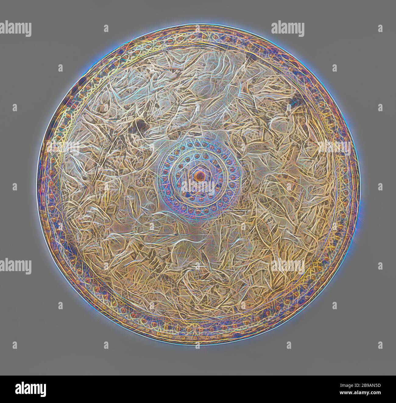 Galvanoplastic reproduction of a shield with a Roman battle scene and ...
