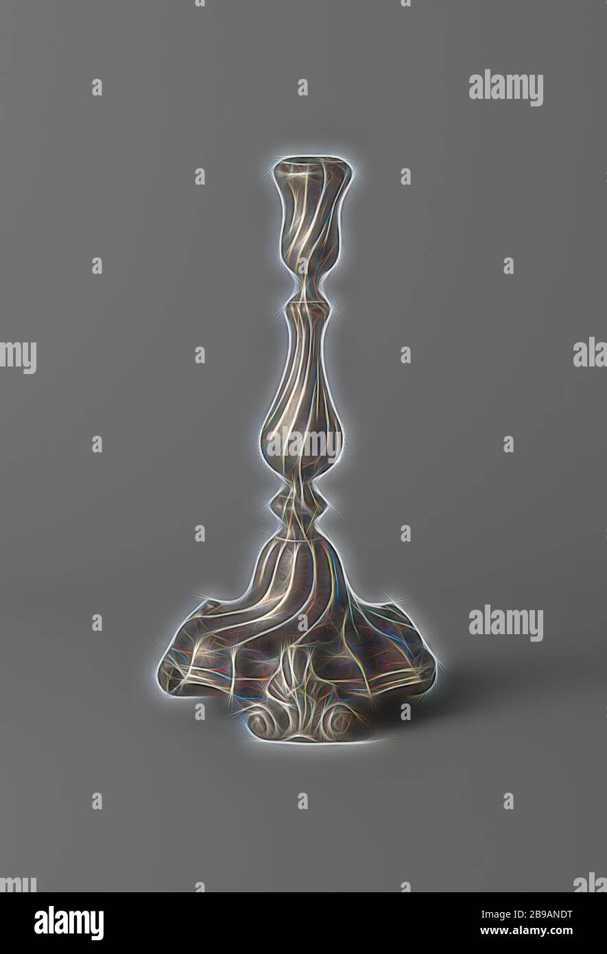 Candlestick of tin, twisted model, Candlestick of tin. The twisted foot ...