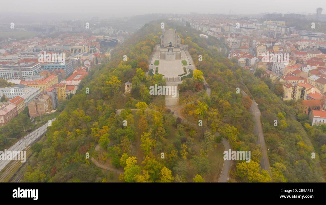 Aerial view of National Monument on Vitkov Hill - National war memorial ...