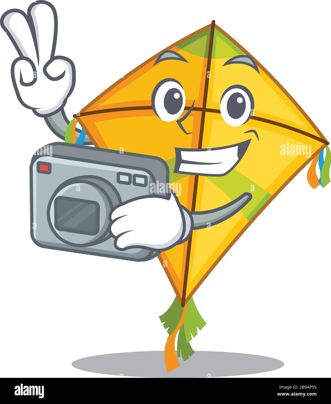 Kite mascot design as a professional photographer with a camera Stock ...
