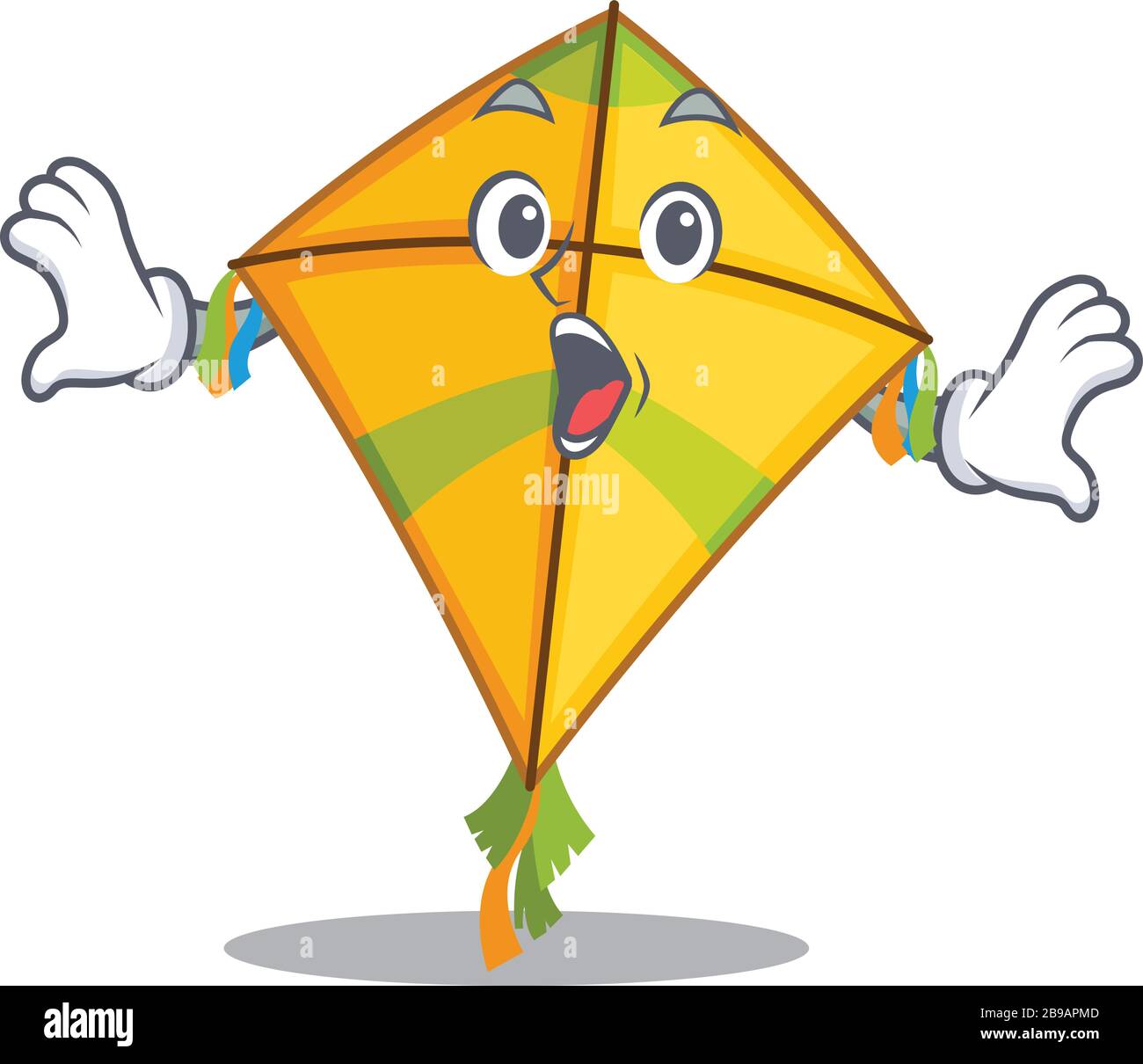 A cartoon character of kite making a surprised gesture Stock Vector ...
