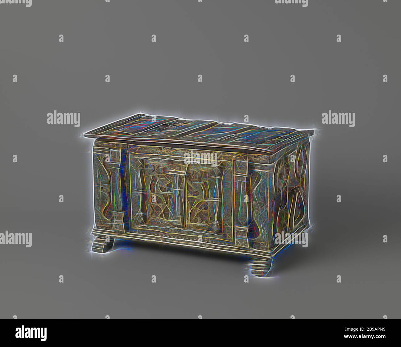 Iron box, A square iron box with double concealed lock and two handles ...