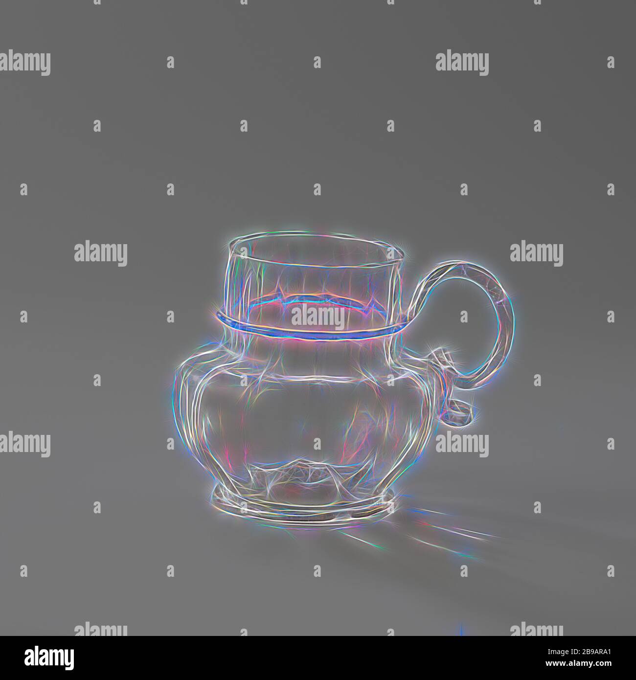 Beer mug with optically blown vertical ribs, Beer mug with inserted ...