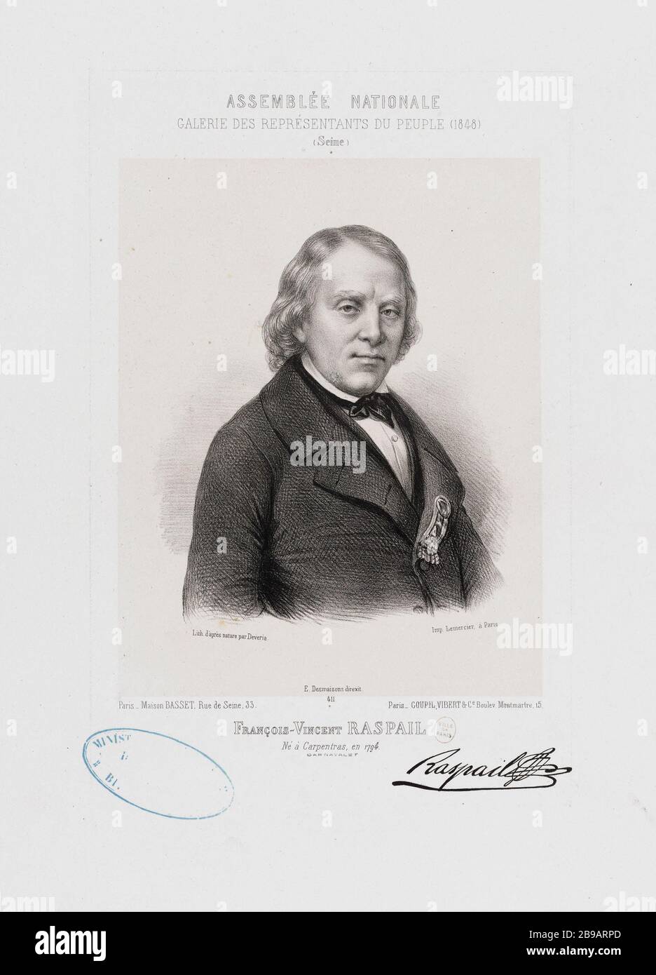 Portrait de francois vincent raspail 1794 1878 hi-res stock photography ...