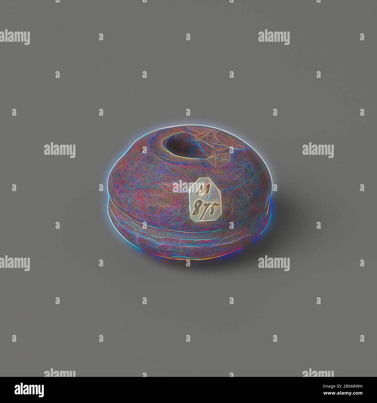 Spinning stone, Spinning stone from stoneware. A band of incised lines ...