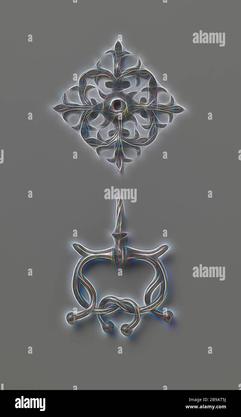 Door ring made of tinned iron with sheet metal, Door ring consisting of ...