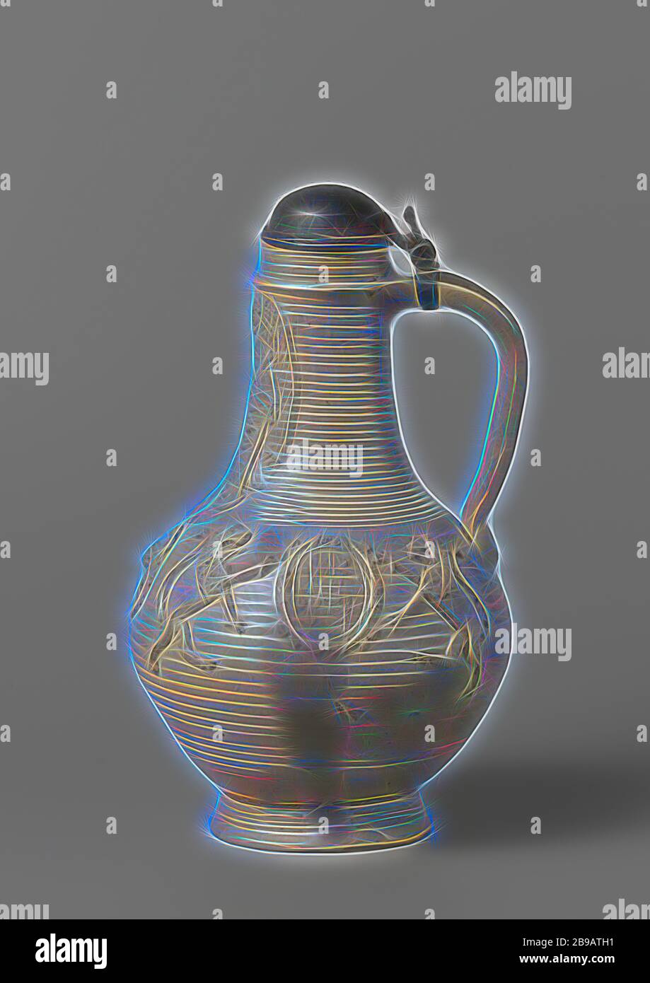 Jug Jug with the coat of arms of England, Jar of stoneware on stand ...